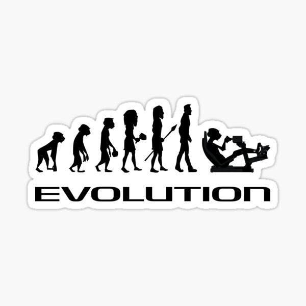"Sim racing evolution" Sticker by MiataApparel | Redbubble
