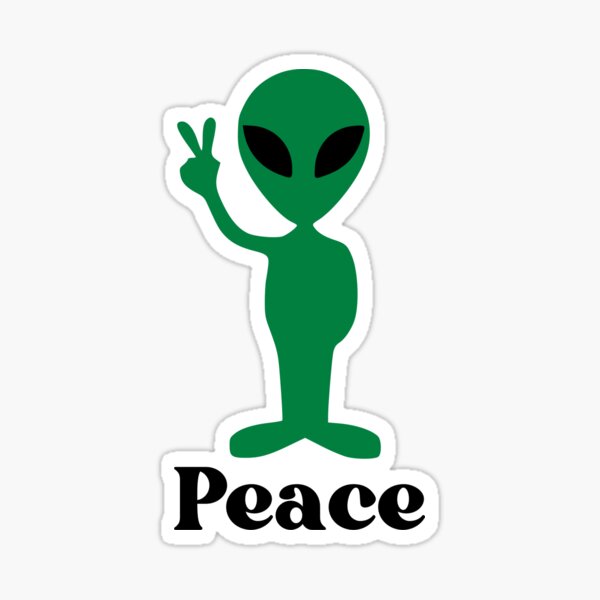 "Alien peace sign" Sticker for Sale by rileyleis8 | Redbubble