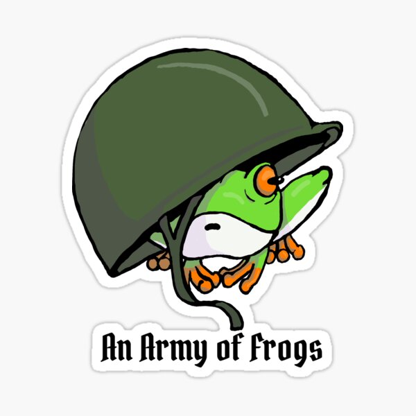 "An Army of Frogs" Sticker for Sale by fourdirtypaws | Redbubble