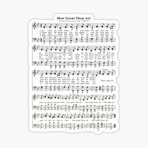 "How Great Thou Art Sheet Music" Sticker for Sale by TheJoeyCook ...