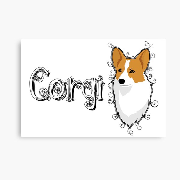 "Corgi Dog Text and Design" Canvas Print by jrmmsc | Redbubble