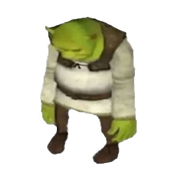 "sad shrek :(" Sticker for Sale by itsbonnyhere | Redbubble