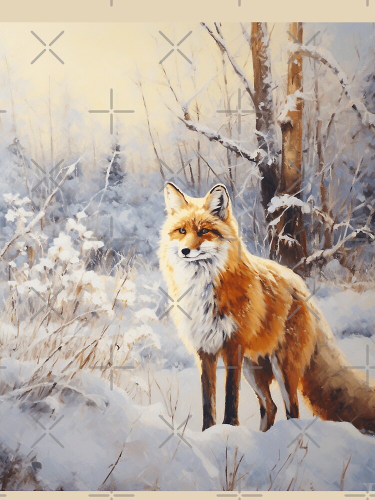 Acrylic Of A Snow Fox T-Shirts for Sale | Redbubble