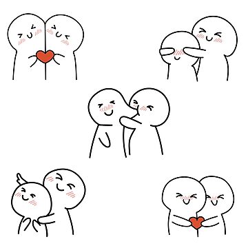 "Set of Cute and Loving Couple Stickers" Sticker for Sale by Eclipt ...