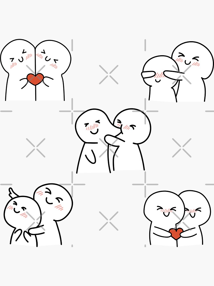 "Set of Cute and Loving Couple Stickers" Sticker for Sale by Eclipt ...