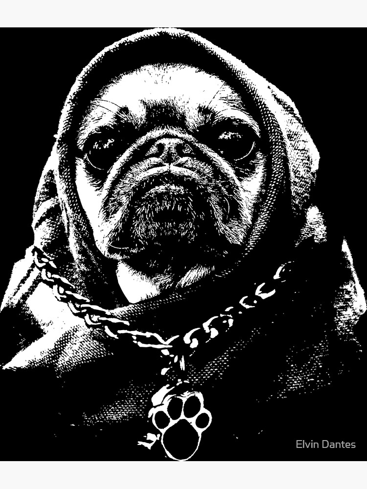 "Gangsta Pug Thug" Art Print by elvindantes | Redbubble
