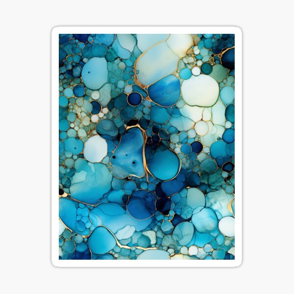 "Alcohol Ink Painted Blue Print" Sticker for Sale by PaperieJennifer ...