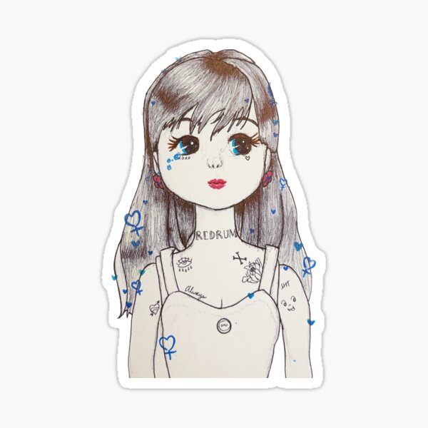 "Sad Punk Girl Cutie" Sticker for Sale by Molunit89 | Redbubble