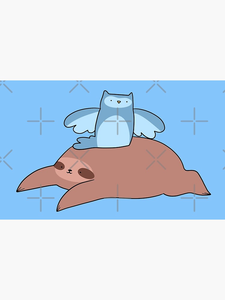 "Sloth and Blue Owl" Art Print by SaradaBoru | Redbubble