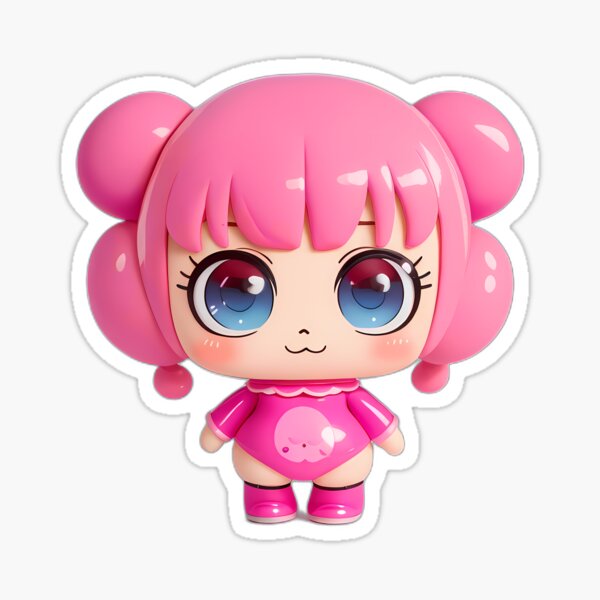 "Pop Pink Chibi" Sticker for Sale by Kumori-AIArt | Redbubble