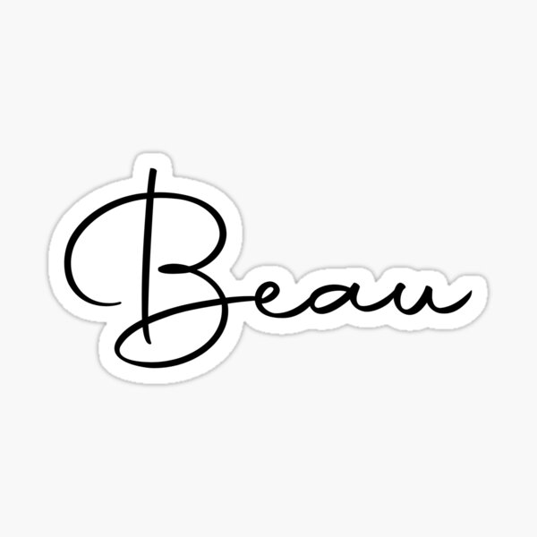 "Beau Cursive Name Label" Sticker for Sale by NafilNafiz | Redbubble