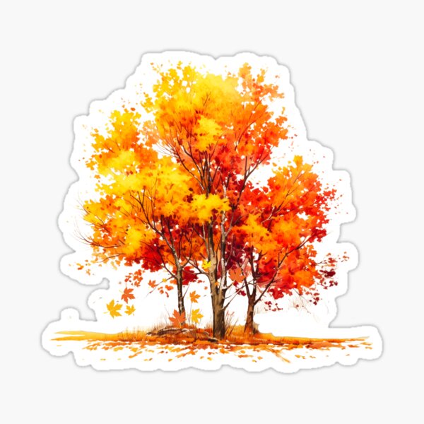 "Autumn Fall Tree" Sticker for Sale by ImaginVibes | Redbubble