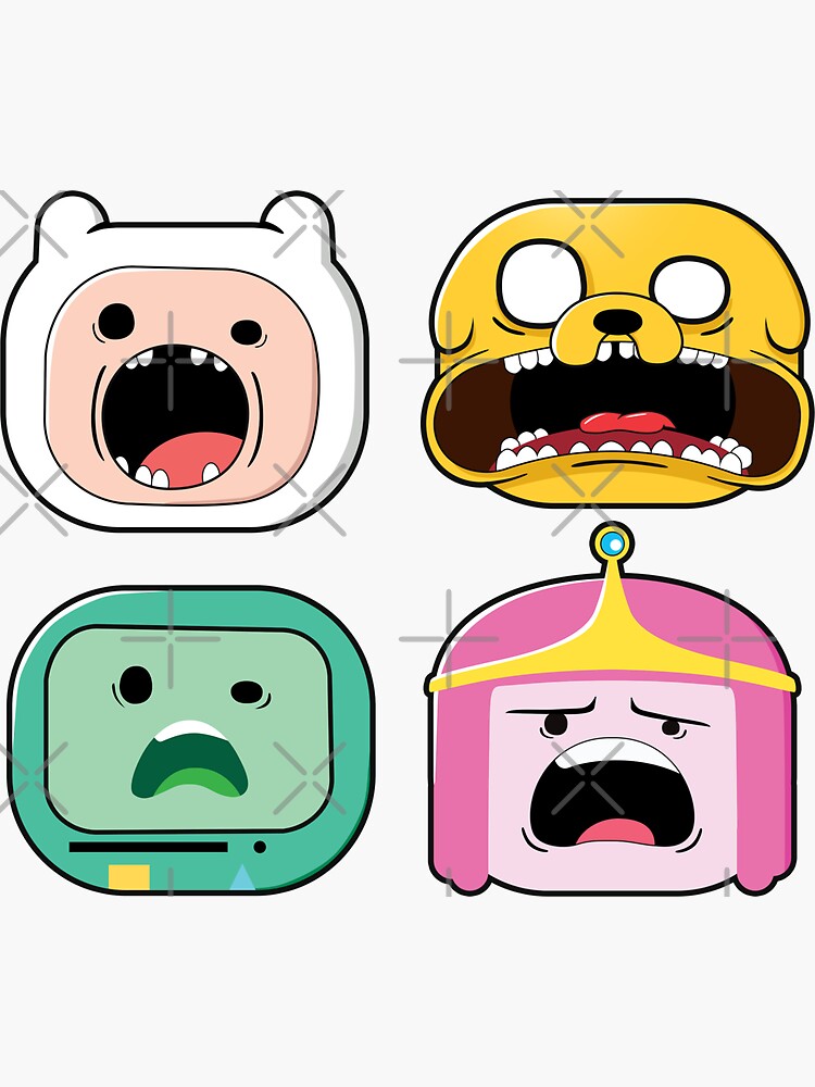 "adventure time shocked design" Sticker for Sale by WELCRAFT | Redbubble