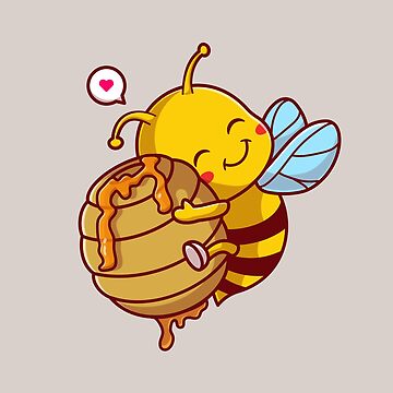 "Sweet Honey Bee Embrace: Cartoon Vector Illustration" Sticker for Sale ...