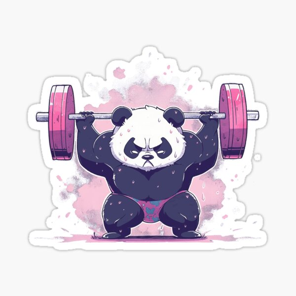 "Panda bear weightlifter" Sticker by DerSenat | Redbubble