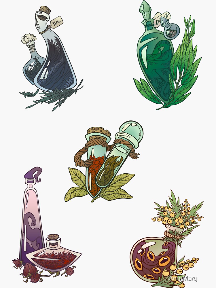 "Magick potions" Sticker for Sale by AnryMary | Redbubble
