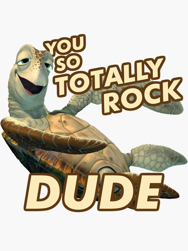 "Crush from Finding Nemo " Sticker for Sale by ionhouks | Redbubble