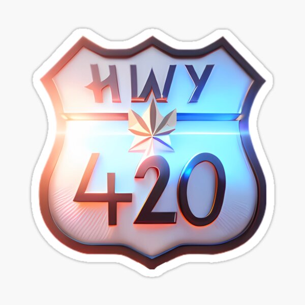 "420 weed HIGHway shield logo slogan" Sticker for Sale by SupernovaDSGN ...
