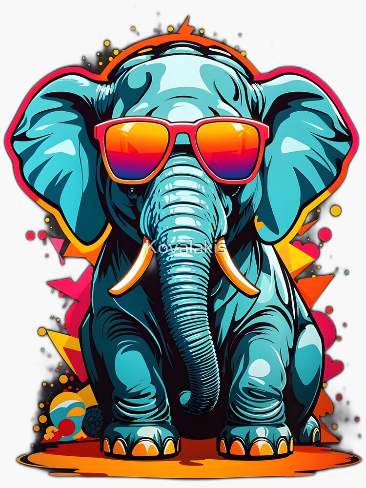 "Elephant disco" Sticker for Sale by Kovalakis | Redbubble