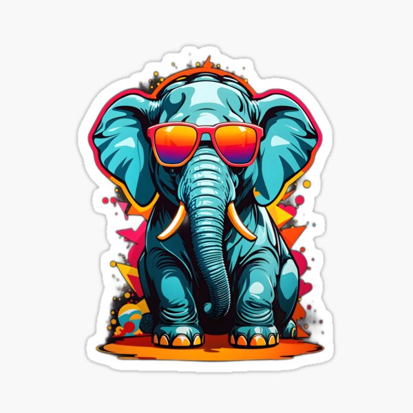"Elephant disco" Sticker for Sale by Kovalakis | Redbubble