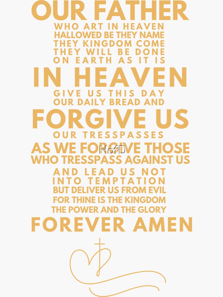 "Our Father in Heaven Prayer" Sticker for Sale by HofD | Redbubble