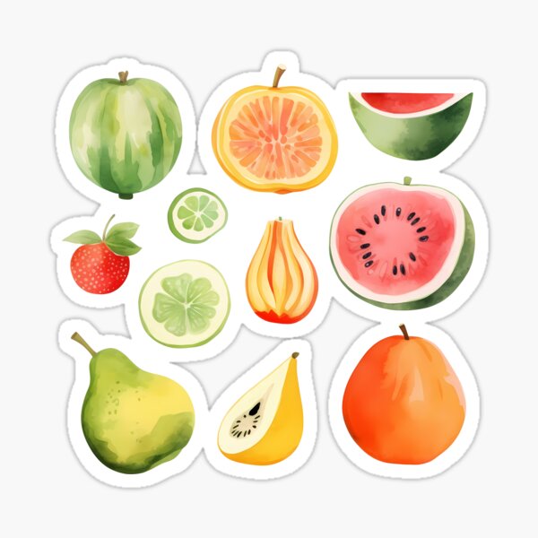 "A variety of mouthwatering watercolor fruits" Sticker for Sale by ...