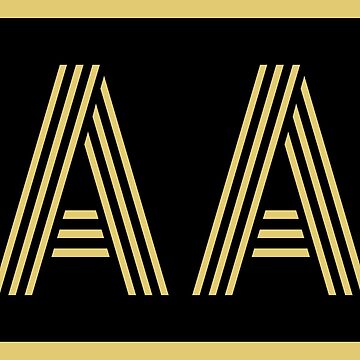 "AA Initials Gold Geometric Letters" Sticker for Sale by jeallan ...
