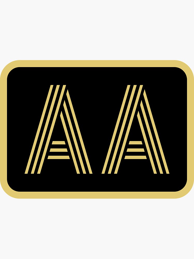 "AA Initials Gold Geometric Letters" Sticker for Sale by jeallan ...