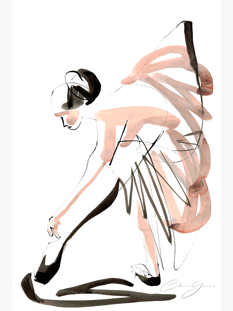 "Expressive Watercolor Dance Drawing" Sticker by CatarinaGarcia | Redbubble