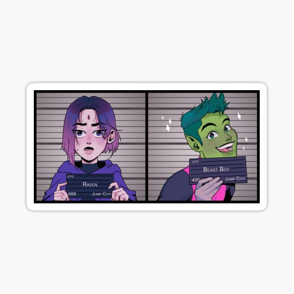 "teen titans bbrae in jail" Sticker for Sale by queenlypirate | Redbubble