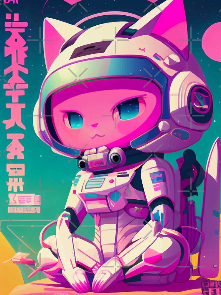 "Vintage Anime Cat | Quality Retro Anime Origin Design | Chibi Kawaii ...