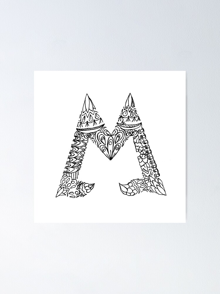 "Patterned Letter M" Poster by CallMeZeldy | Redbubble