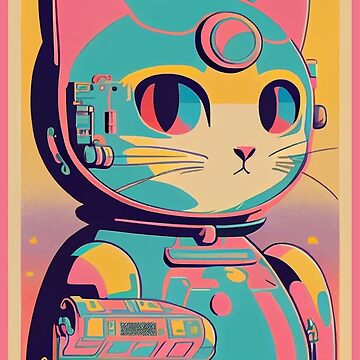 "Vintage Anime Space Cat | Quality Retro Anime Origin Design | Chibi ...