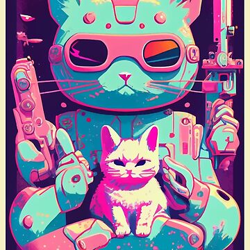 "Vintage Anime Space Cat | Quality Retro Anime Origin Design | Chibi ...