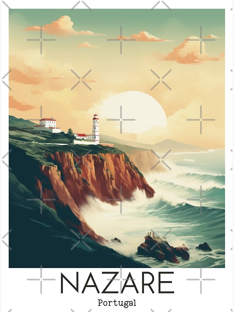 "A Vintage Travel Illustration of Nazare - Portugal" Poster for Sale by ...