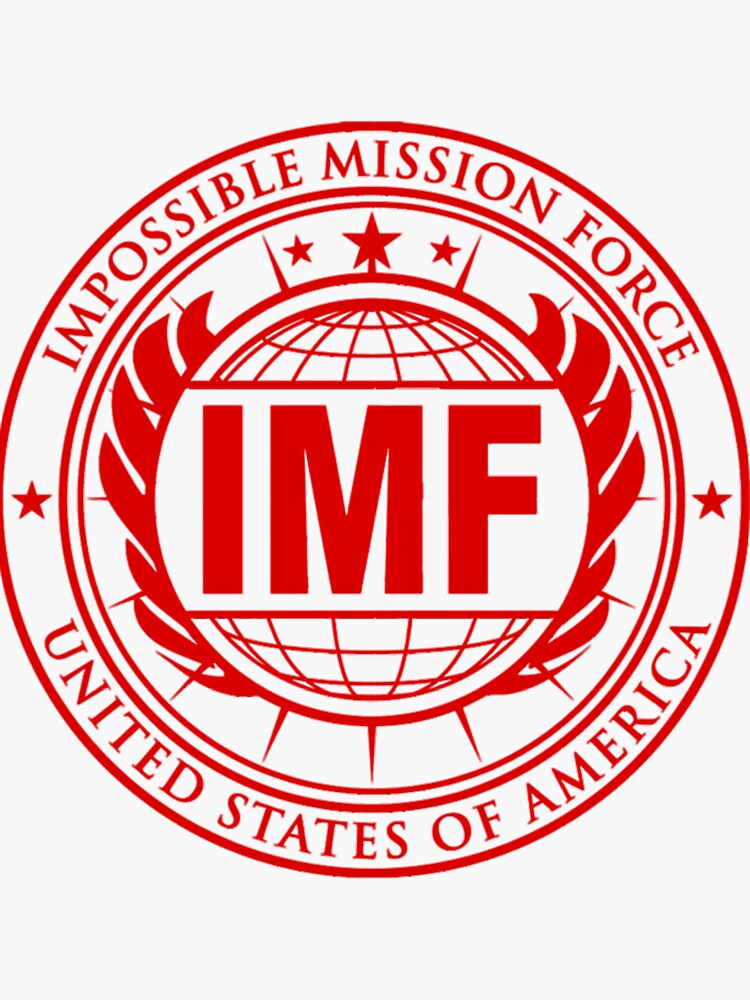 "IMF MISSION IMPOSSIBLE " Sticker for Sale by sheshoke | Redbubble