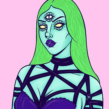 "3 eyed lady 2" Sticker for Sale by CoffinKeyArt | Redbubble