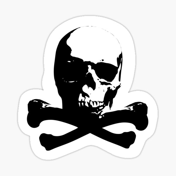 "Black skull and crossbones" Sticker for Sale by primaiaart | Redbubble