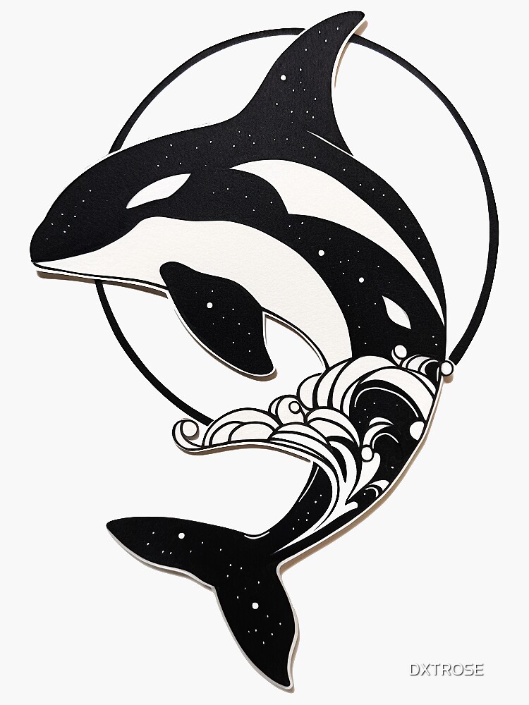 "TEAM ORCA Killer Whale Swimming Orca Protest Art Ink Illustration ...