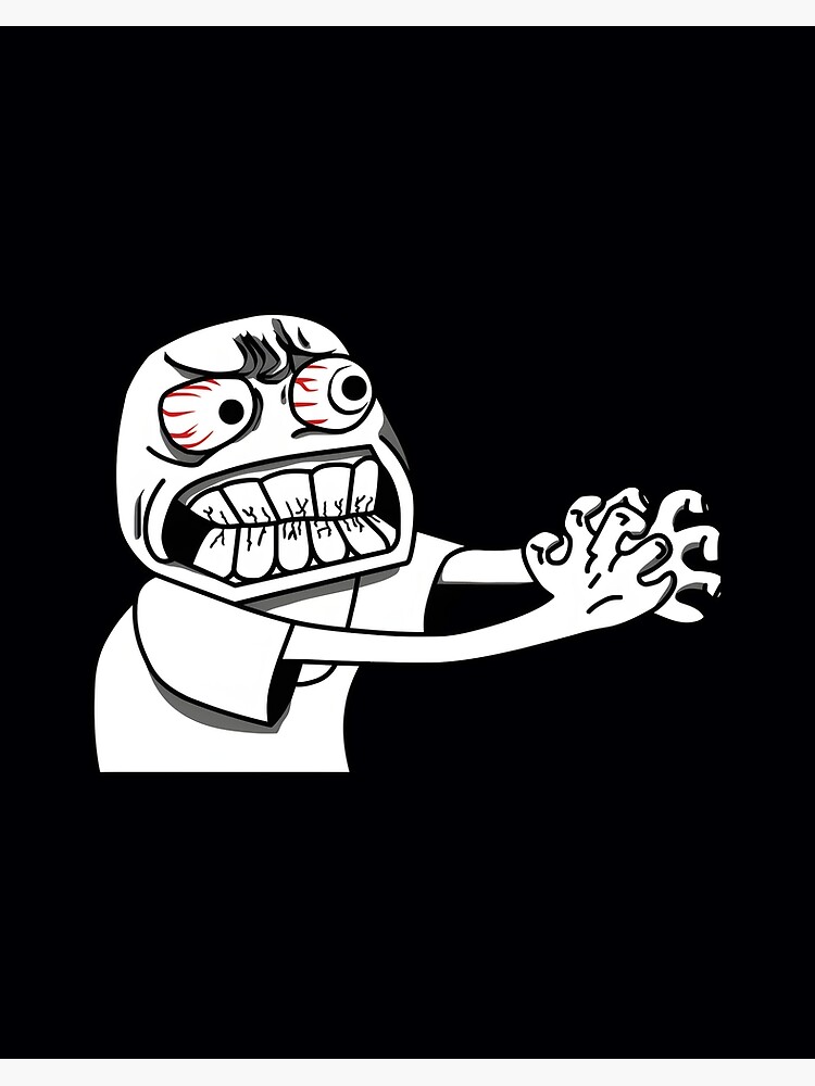 Yelling Troll Face Trollface Rage. Internet Meme 3d Illustration Stock