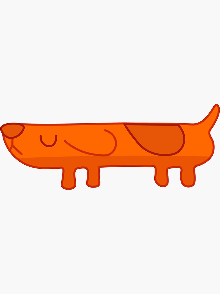 "Orange Long Dog" Sticker for Sale by megetrip | Redbubble