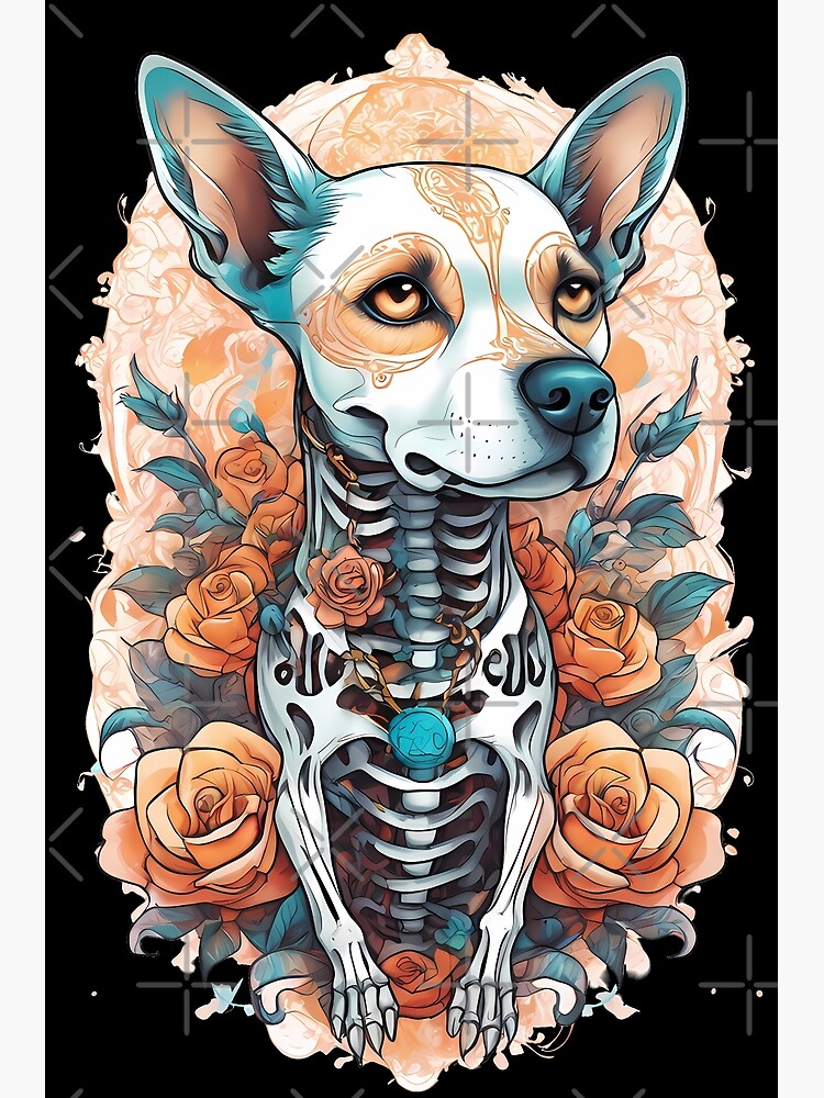 "Gothic Skeuomorphic Dog Skeleton Art" Poster for Sale by Mechanical ...