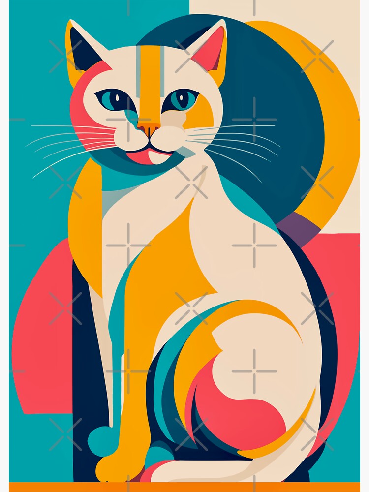 "Bauhaus cat 7" Sticker for Sale by IcalsaidArt | Redbubble