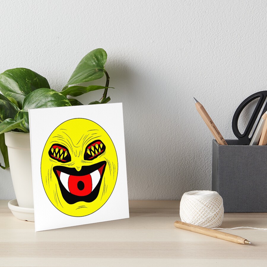 "scary smiley face" Art Board Print by spiralcat | Redbubble