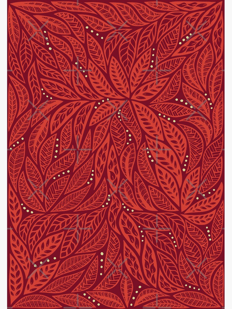 "Polynesian Tribal Tattoo Red Floral Design" Sticker for Sale by ...