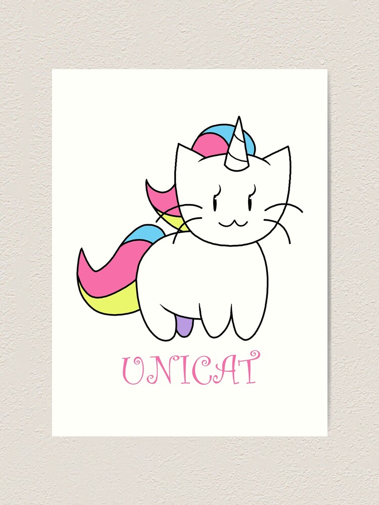 "Meowgical Unicat" Art Print for Sale by tietoons | Redbubble