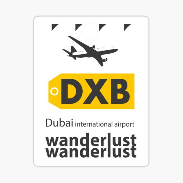 "DXB airport code desert" Sticker for Sale by Aviators | Redbubble