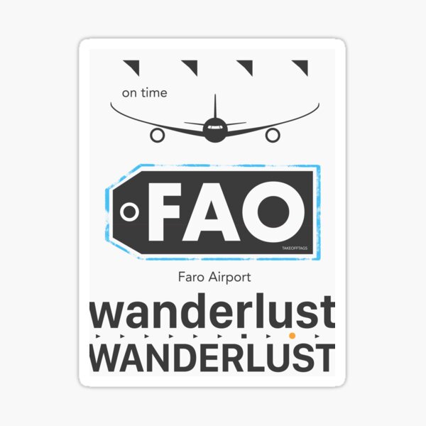 "FAO Faro airport Portugal" Sticker for Sale by Aviators | Redbubble