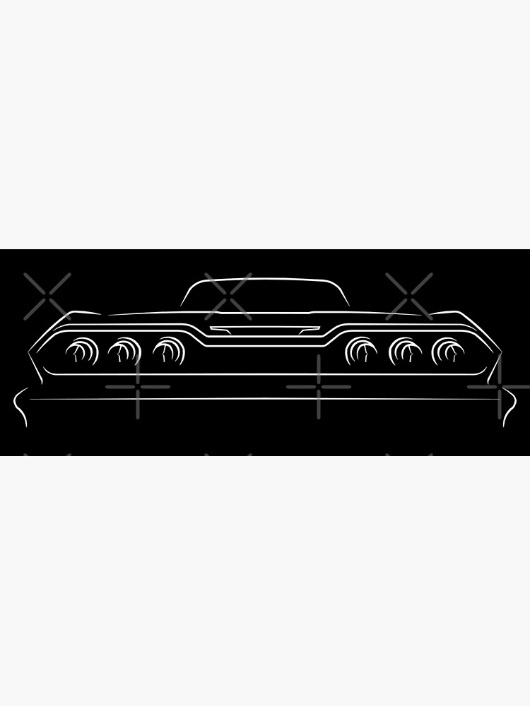 "1963 Chevy Impala - rear Stencil, white" Photographic Print by mal ...