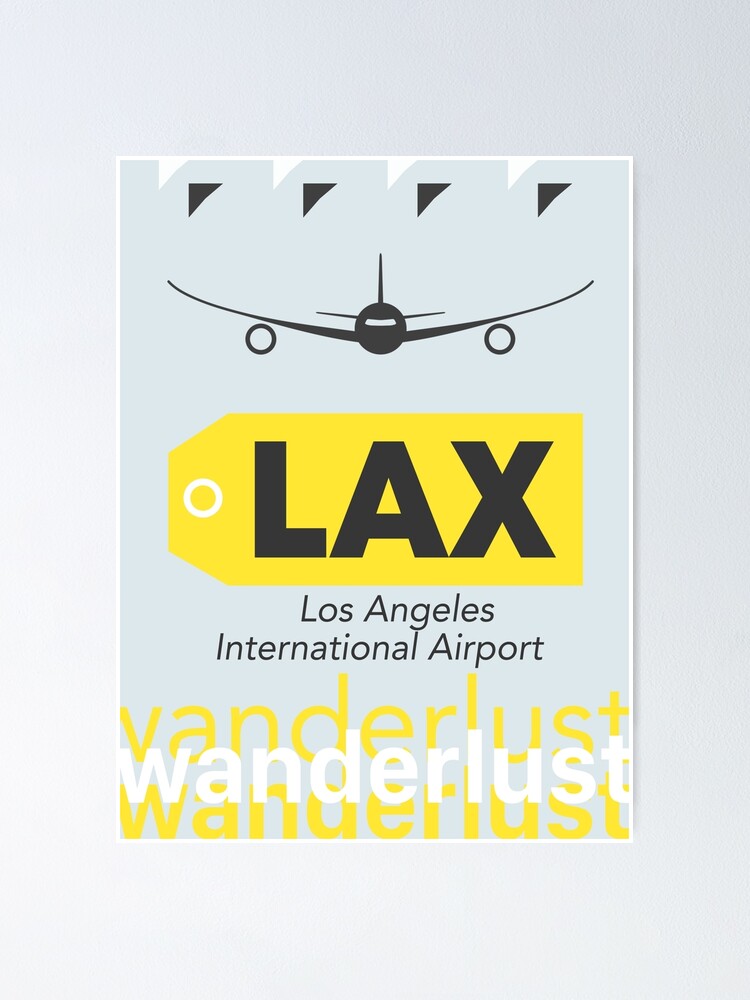 "LAX Los Angeles airport code design" Poster by Aviators | Redbubble